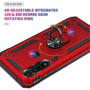 TJS Compatible with Motorola Moto G Power (2020) Case, with [Tempered Glass Screen Protector] Defender Metal Ring Magnetic Support Kickstand Heavy Duty Drop Protector Cover Phone Case (Teal)