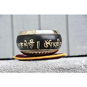 Meditation Om Mani Padme Hum Peace Wooden Striker & Cushion