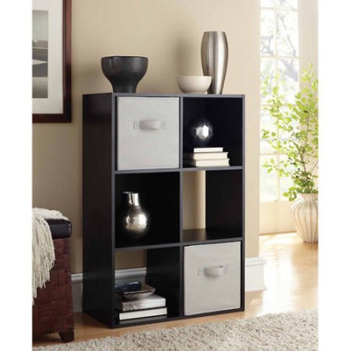 Mainstays 6 Cube Organizer - Black Stipple