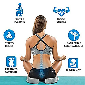 NNAA Ergonomic Chair Pad Memory Foam Seat Cushion Gel Enhanced Cushion Non-Slip Orthopedic Caudal Spine Cushion Relieve Pain Office Chair Car Seat color1