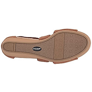 Dr. Scholl's Shoes Women's Barton Band Wedge Sandal, Brown Microfiber, 8.5