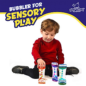 Narwhal Novelties Liquid Motion Bubbler for Kids and Adults - Hourglass Liquid Bubbler/Timer for Sensory Play Toys, Fidget Toy and Stress Management (3 Pack)