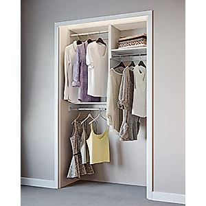 Closet Kit with Hanging Rods - Corner Closet System - Closet Shelves - Closet Organizers and Storage Shelves (White, 48 inches Wide) Closet Shelving