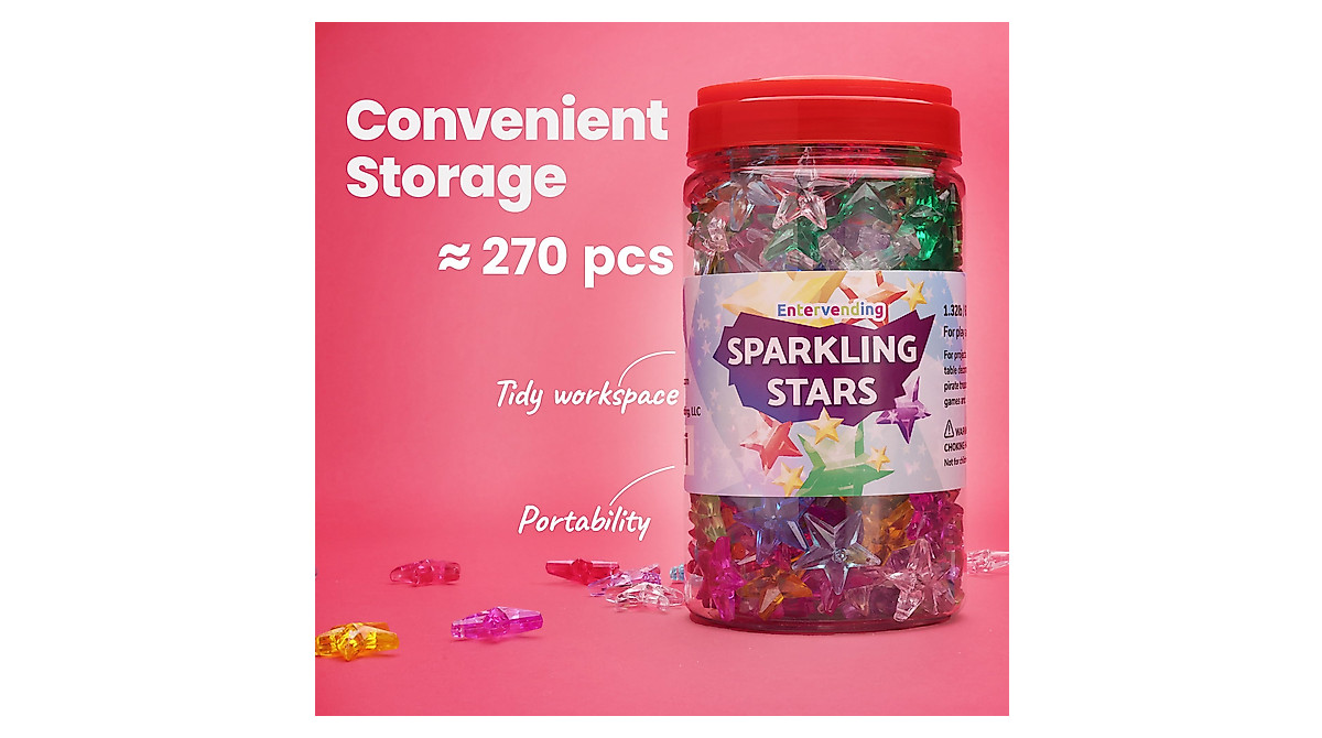 Colorful Plastic Stars - 270pcs for Crafts & Decor