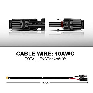 10ft Solar Panel to XT60 Adapter Cable for Solar Panel RV Portable Power Station Battery Solar Generator 12AWG