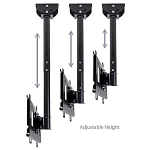 Displays2go Adjustable Ceiling TV Mount for 35 to 65 Inch Screens – Black (LTCEIL64)