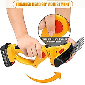 24V Cordless Grass Shear & Hedge Trimmer, 2 in 1 Electric Mini Hedge Trimmer, Handheld Grass Cutter Clippers Power Hedge Trimmers with 1500mAh Rechargeable Battery & Charger for Gardening