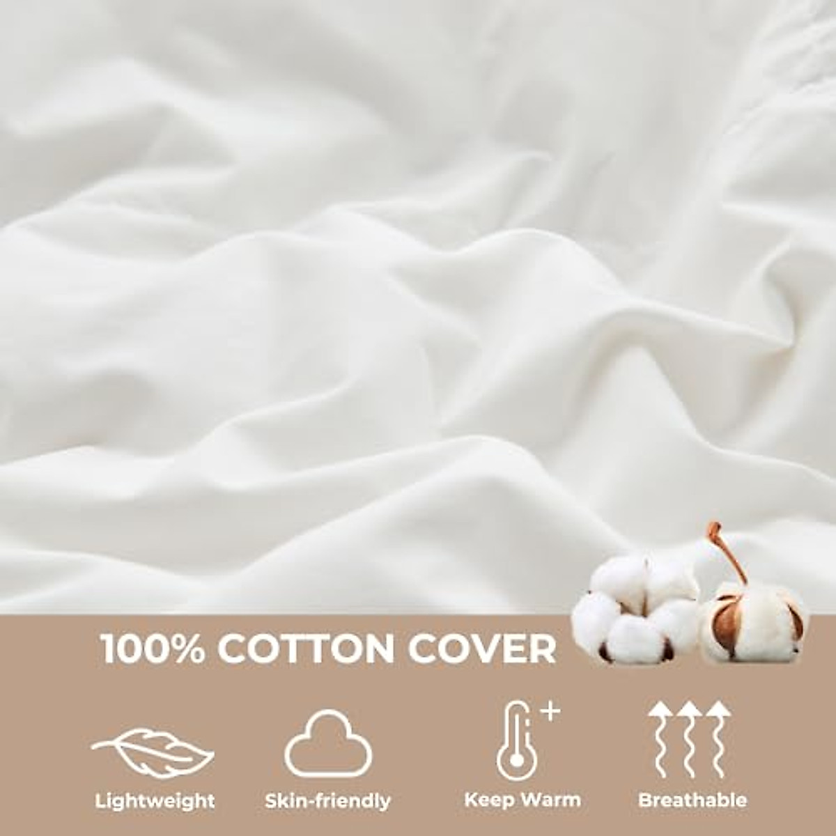Toddler/Travel/Crib Goose Down Comforter Duvet/Blanket Multifunctional,100% Organic Cotton Washable Unisex Kids,All Season,White 33x43