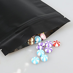 100 New Flat Aluminum Metallized Foil Zip Sealable Lock Bags Pouch (10x15cm (3.9x5.9"), Black)