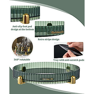 Cosmetic Display Cases,Spinning Lazy Susan Rotating Spice Rack Pallet, Makeup Organizer Stands Holder For Bathroom Bedroom Dresser Vanity Serving Tray For Holidays Home Party Decorations