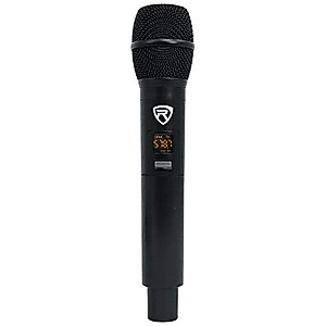 Rockville RKI65BT Dual UHF Wireless Microphones+Bluetooth Karaoke Mic Interface, Black