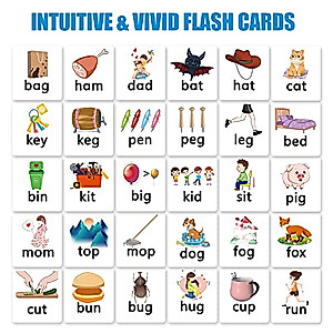 Montessori Toys for Toddlers 3 4 5 Years Old Wooden Reading Writing Blocks Flash Cards Rotating Matching Letters Toy Short Vowel Rods Spelling Games for Kids Alphabet Learning for Preschool Boys Girls