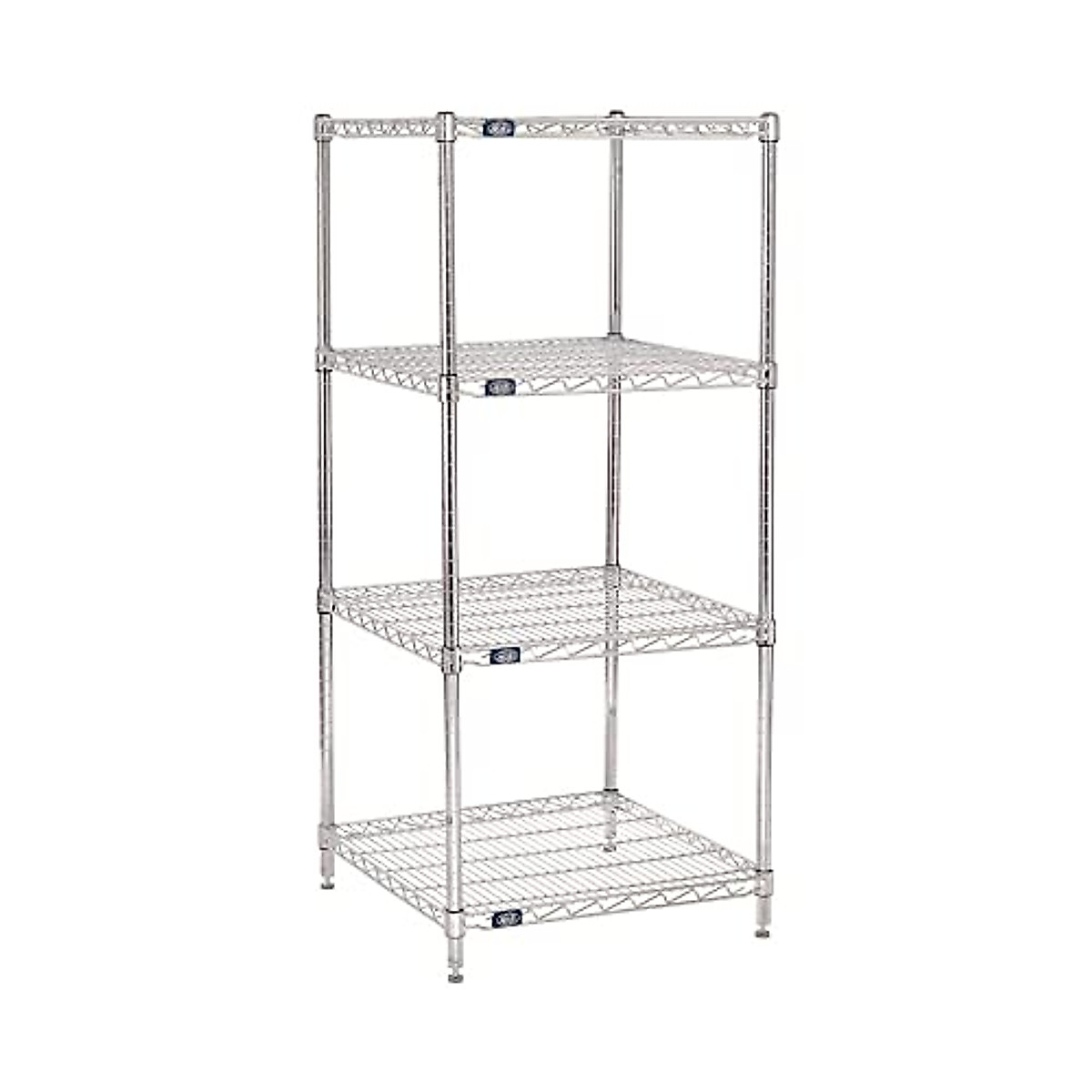 Nexel 24" x 24" x 63", 4 Tier Adjustable Wire Shelving Unit, NSF Listed Commercial Storage Rack, Chrome Finish, leveling feet