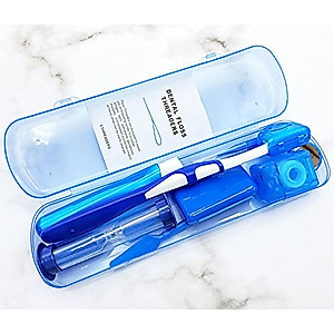 EvaGO Portable Orthodontic Care Kit Orthodontic Toothbrush Kit Travel Oral Care Kit(8pcs/Set)- Blue