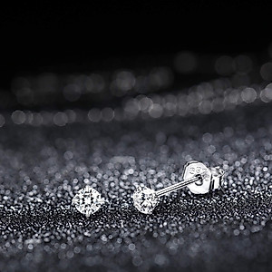 Milacolato 925 Sterling Silver Stud Earrings Set for Women 14K Gold Plated Ear Jacket Studs Lotus Flower Cubic Zirconia Stud Earrings Small Simple Chic Earrings Set