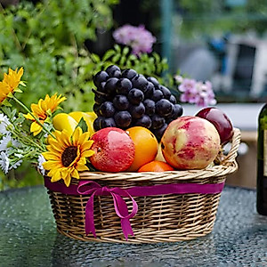 Rurality Small Empty Gift Basket to Fill Chocolate,Nuts,Coffee,Cookies for Women,Holiday,Mother's Day,Birthday Wicker Present Hamper with Handle,Small