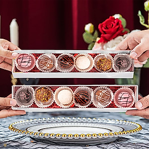 RomanticBaking 50PCS 9" × 1 1/2" × 1 1/2" Inch,Clear Chocolate Boxes Truffle Boxes Bakery Boxes with Full Window Drawer Boxes Pretzel Boxes Wedding Favors Party Boxes