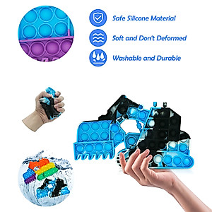 JLiup Excavator Fidget Pop Toys,2 Pack Push Bubble Sensory Tractor Silicone Toy, Popper Toys Special Needs Anti-Anxiety Stress Reliever Squeeze Toy for Boys Easter Halloween Basket Stuffers