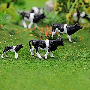 Farm Animals Figure Set,AN8704 36PCS 1:87 Well Painted Model Cows and Figures for HO Scale Model Train Scenery Layout Miniature Landscape New