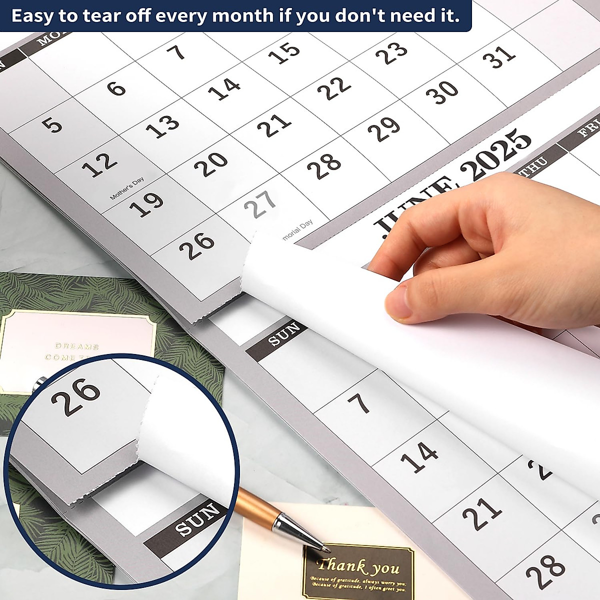 2023-2024 Wall Calendar – Apr.2023 - Jul.2024, 3 Month Calendar Vertical Display, 3-Month Wall Calendar 2023-2024, 11" x 26", Large Monthly Calendar, Lay- Flat, Holidays, Blocks, Perfect for Planning