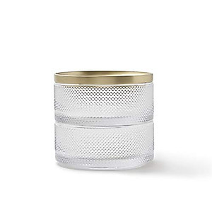 Umbra Tesora Jewelry Organizer, Two-Tier Storage Box with Removable Lid, Glass/Brass