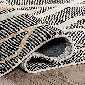 nuLOOM Calle Moroccan Arrows Wool Area Rug, 8' x 10', Grey