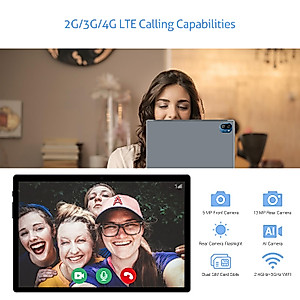CAICOR 3 in 1 Tablet 2024 Newest 10.1 inch Android 11 Tablets 4G Cellular Tablet with Keyboard 4GB+64GB and 128GB Expandable, 5MP+13MP Dual Camera, Dual Card Slot, GPS WiFi Bluetooth FM Mouse Stylus