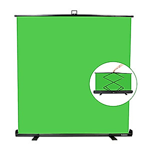 FUDESY Extra Large Green Screen, 74W X 77H inches Collapsible Chromakey Panel,Portable Retractable for Tiktok Video, Live Game,Aluminum Base,Wrinkle Resistant Fabric,Pull-up Style,Auto-Locking Frame
