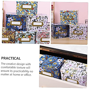 BESPORTBLE 3 Pcs Label Finishing Box Storage Bin with Lid Storage Bins with Lid Candy Tins Empty Tea Tin Canister Labels for Jars Storage Container for Sundries Tinplate Organizer