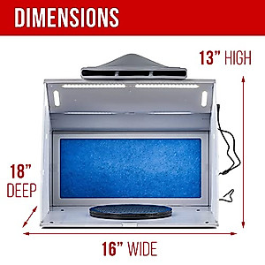 Master Airbrush Portable Hobby Airbrush Paint Spray Booth Kit with 4 LED Lights, Turntable - Powerful Dual Exhaust Fans with Filter & Extension Hose - Painting Projects, Models, Arts, Crafts, Cakes