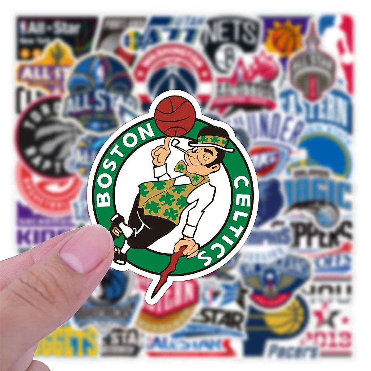 50PCS Basketball Team Fans Logo Stickers National Basketball Association All 30 Teams Collection Vinyl Decals for Laptop Skateboard Luggage Water Bottles Teens Kids Girls
