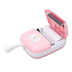 Febuliy Portable Printer,Tiny Printer,Portable Pink Mini Printer Hd with Multipurpose Bt Connection for Office and Home Use