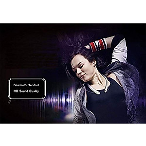 QT S Bluetooth Headset, Lightweight Retractable for Neckband Bluetooth Headphones for Sports Exercise Home & Office, Noise Cancelling Stereo Neckband Wireless Headset Talk 9-10 Hours (Silver)