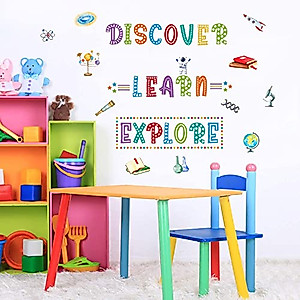 TOARTI Learn Discover Explore,Science Wall Sticker for Classroom,School Science Education,Science Laboratory Wall Decals,Classroom School Supplies
