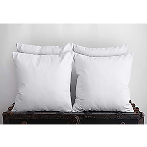 Utopia Bedding Throw Pillows (Set of 4, White), 12 x 12 Inches Pillows for Sofa, Bed and Couch Decorative Stuffer Pillows