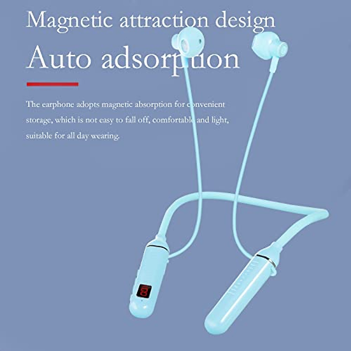 #7jK572 Bluetooth Headphones Bluetooth 5 0 Wireless Earbuds Sports in-Ear Earphones W/Mic HiFi Stereo Deep Bass Headsets Magn