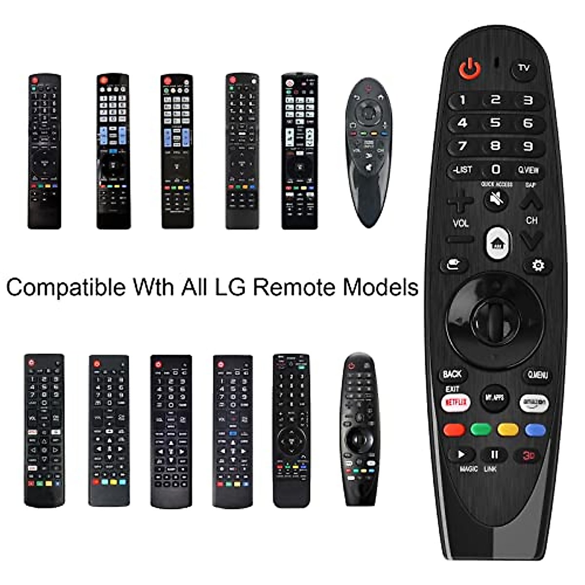Universal Remote Control for LG Smart TV Magic Remote（NO Voice Function No Pointer Function） Compatible with All Models for LG TV