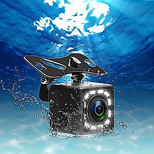 NHOPEEW Car Rear View Camera Waterproof 12 LED Backup Camera 170° Wide Angle Night Visions Reverse Camera for Universal Cars, SUV, Trucks, RV and More