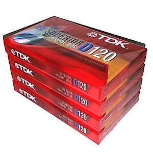 TDK Superior Normal Bias D120 IEC I / Type I For Everyday Recording Audio Cassette Tapes - 4 Pack