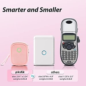 PikDik Bluetooth Label Maker Machine - Mini Portable Labeler with Tape, Label Printer for Labeling Jars Bins Home Organizing Office, Compatible with iPhone Android, USB Rechargeable Easy to Use