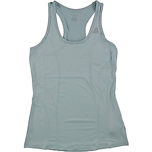 Reebok Womens Fitted Racerback Tank Top, Green, X-Large