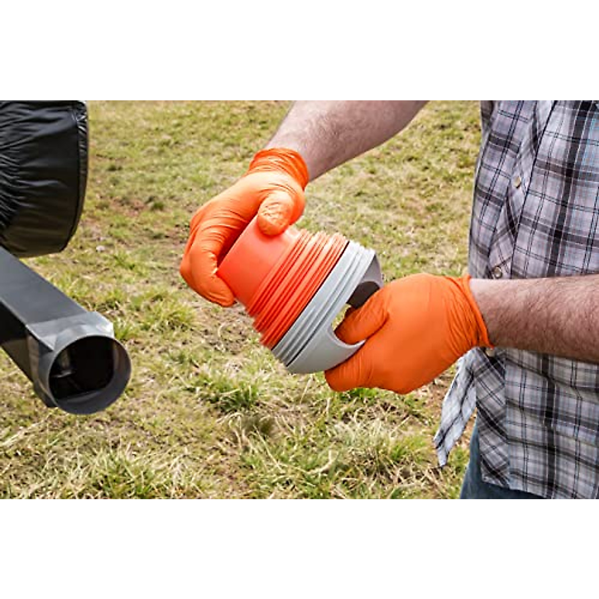 Camco RV Magnetic Bumper Cap | Allows for Convenient Storage of Your 4-in-1 Adapter During Travel | Features a Vented Cap for Air Flow While in Storage (40335), Gray