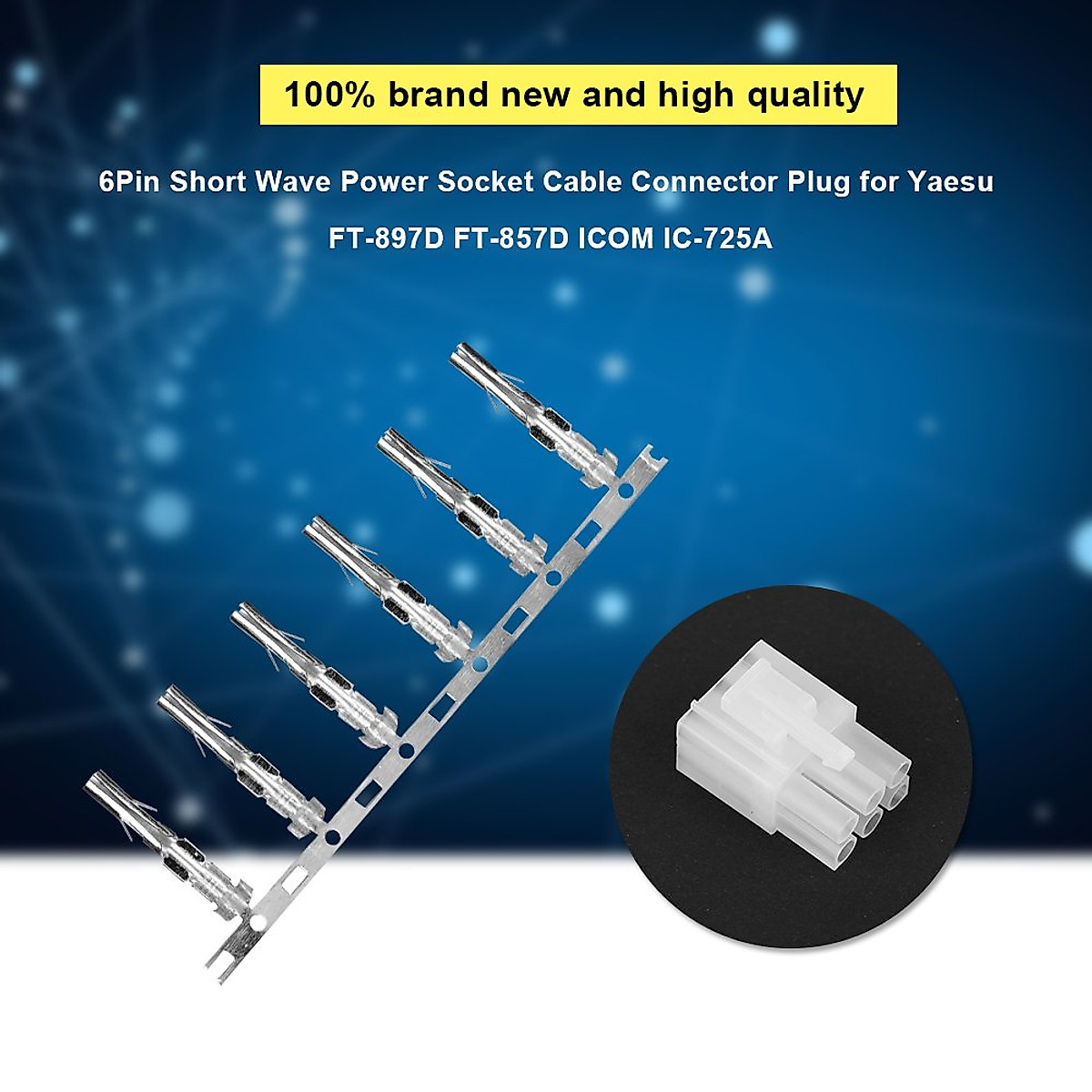 B ewinner 5pcs 6 Pin Short Power Connectors for Radio Interface Cable Adapter Suitable for Short FT-857D, FT-897D from YAESU, for ICOM IC-725A