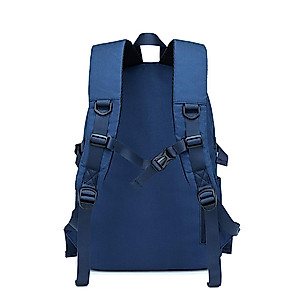 AGOWOO College Backpack Teen Lightweight School Book Bag with USB Charger Port Casual Daypack (Blue) for Women Men Youth