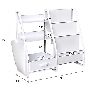 BAIJIALI Kids Bookshelf and Toy Organizer, 3 Tier Bookshelf for Kids, Montessori Bookcase Book Shelf for Kids Rooms, Bedroom, Playroom,Toy Storage Organizer with Bookshelf