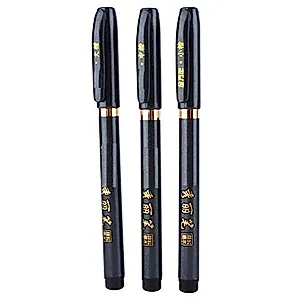 maxmartt Ink Pen 3pcs Artist Calligraphy Pen Chinese Japanese Calligraphy Shodo Brush Ink Pen Writing Drawing Craft