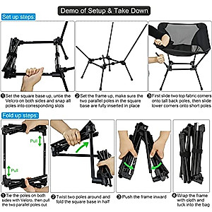 MARCHWAY Ultralight Folding Camping Chair, Heavy Duty Portable Compact for Outdoor Camp, Travel, Beach, Picnic, Festival, Hiking, Lightweight Backpacking (Black)