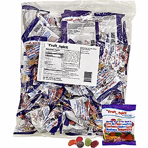 Scripture Candy, Fruit of the Spirit Gummy Snacks Clear Jumbo Bag, 50 Count