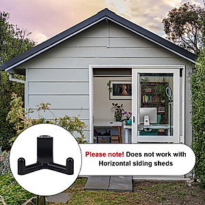 PEUTIER 10pcs Tool Hooks Compatible with Lifetime Shed, ABS Plastic Garage Organization Tools Garden Tool Hooks Shed Organization Accessories (Black)