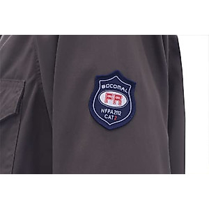 BOCOMAL FR Shirts Flame Resistant Shirts Fire Retardant Welding Shirts Snaps Fastener NFPA2112 7.5oz Gray Men's Welder Shirt